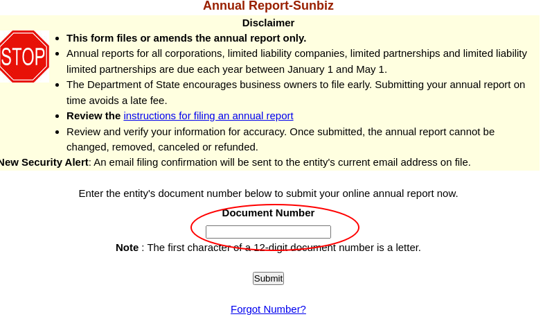 Florida Annual Report - How to Start a Business