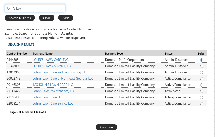 Georgia Annual Registration